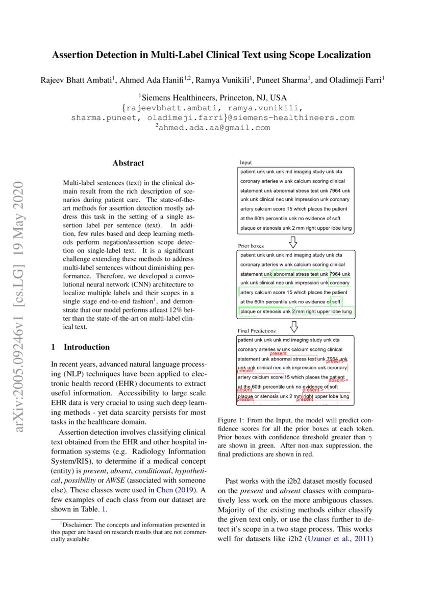 Assertion Detection In Multi Label Clinical Text Using Scope Localization Deepai