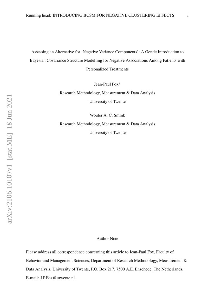 Assessing An Alternative For `negative Variance Components A Gentle