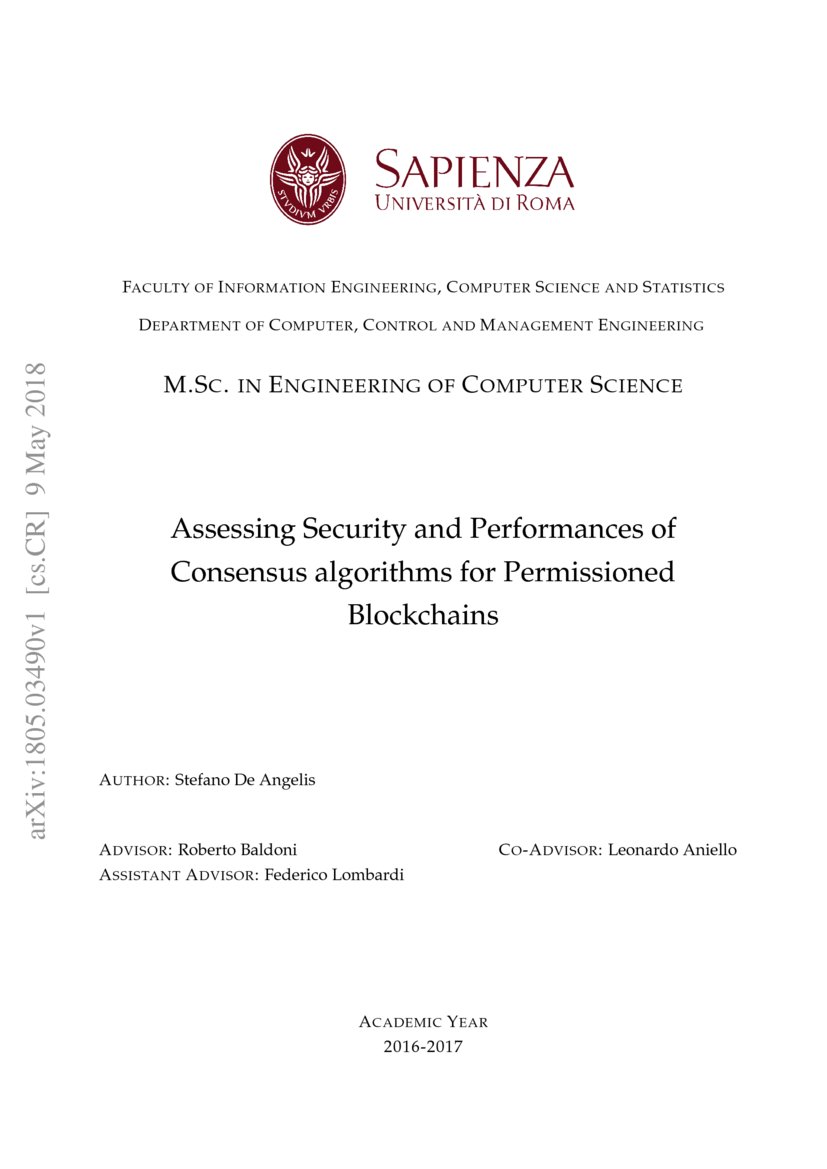 Assessing Security And Performances Of Consensus Algorithms For Permissioned Blockchains Deepai 5168