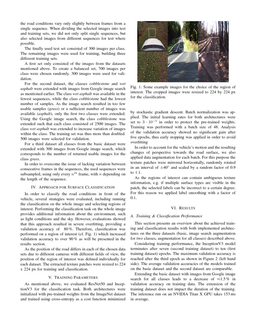 Assessment Of Deep Convolutional Neural Networks For Road Surface