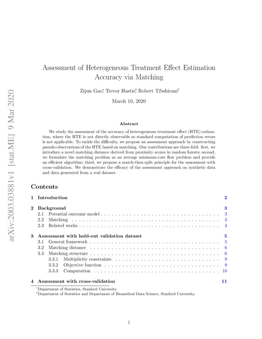 Assessment Of Heterogeneous Treatment Effect Estimation Accuracy Via Matching Deepai