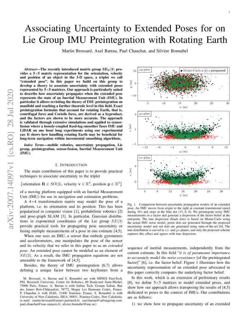Associating Uncertainty to Extended Poses for on Lie Group IMU Preintegration with Rotating ...