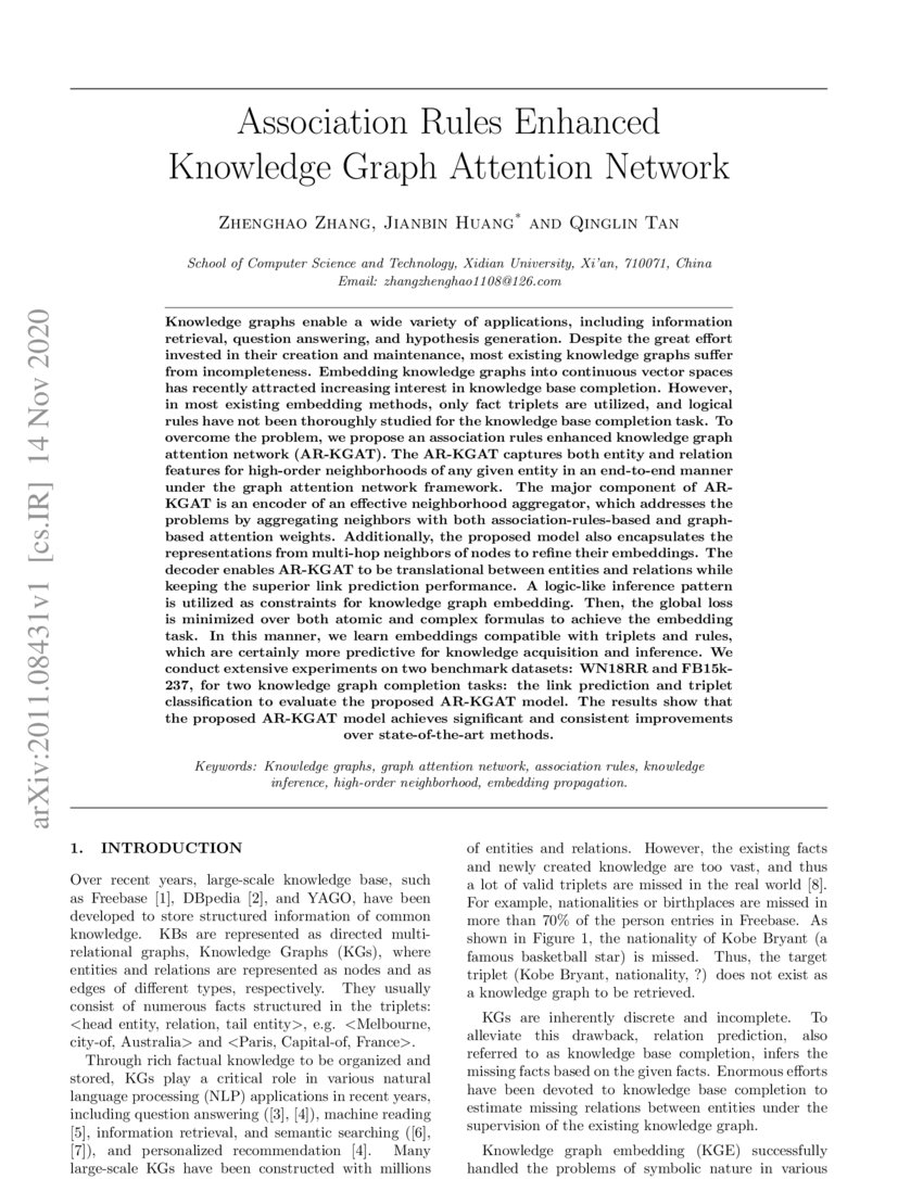 Association Rules Enhanced Knowledge Graph Attention Network | DeepAI