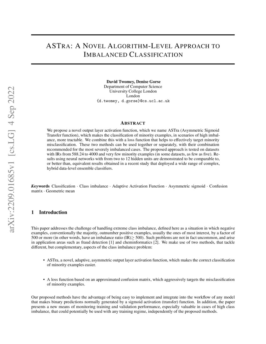 Astra A Novel Algorithm Level Approach To Imbalanced Classification 4180