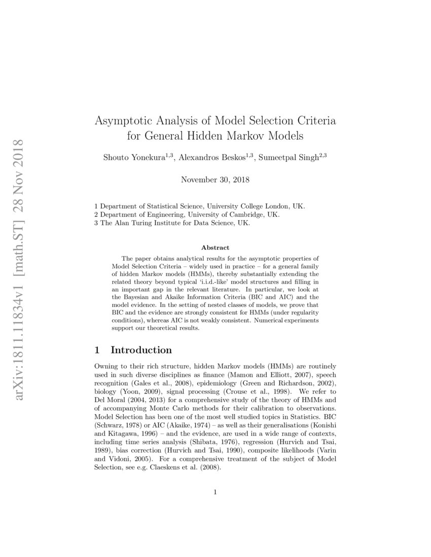 Asymptotic Analysis Of Model Selection Criteria For General Hidden