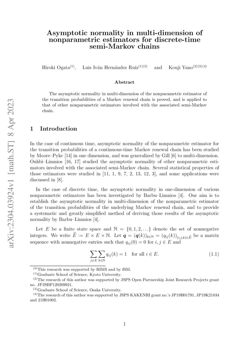 Asymptotic Normality In Multi Dimension Of Nonparametric Estimators For