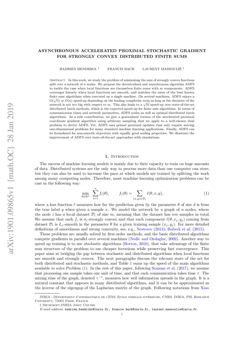 Asynchronous Accelerated Proximal Stochastic Gradient for Strongly Convex Distributed Finite ...