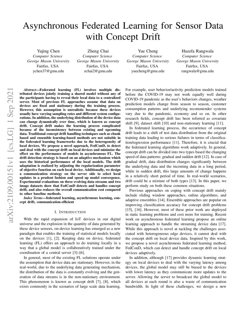 Asynchronous Federated Learning for Sensor Data with Concept Drift | DeepAI