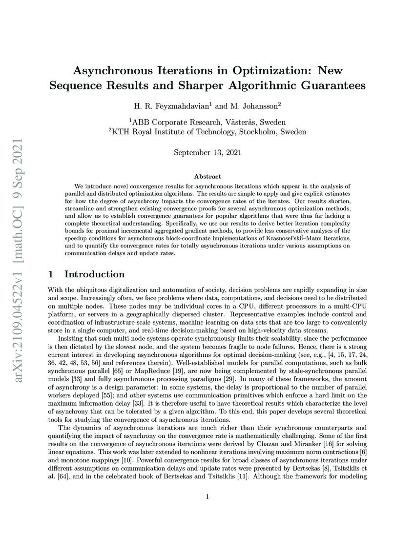 Asynchronous Iterations In Optimization New Sequence Results And Sharper Algorithmic Guarantees