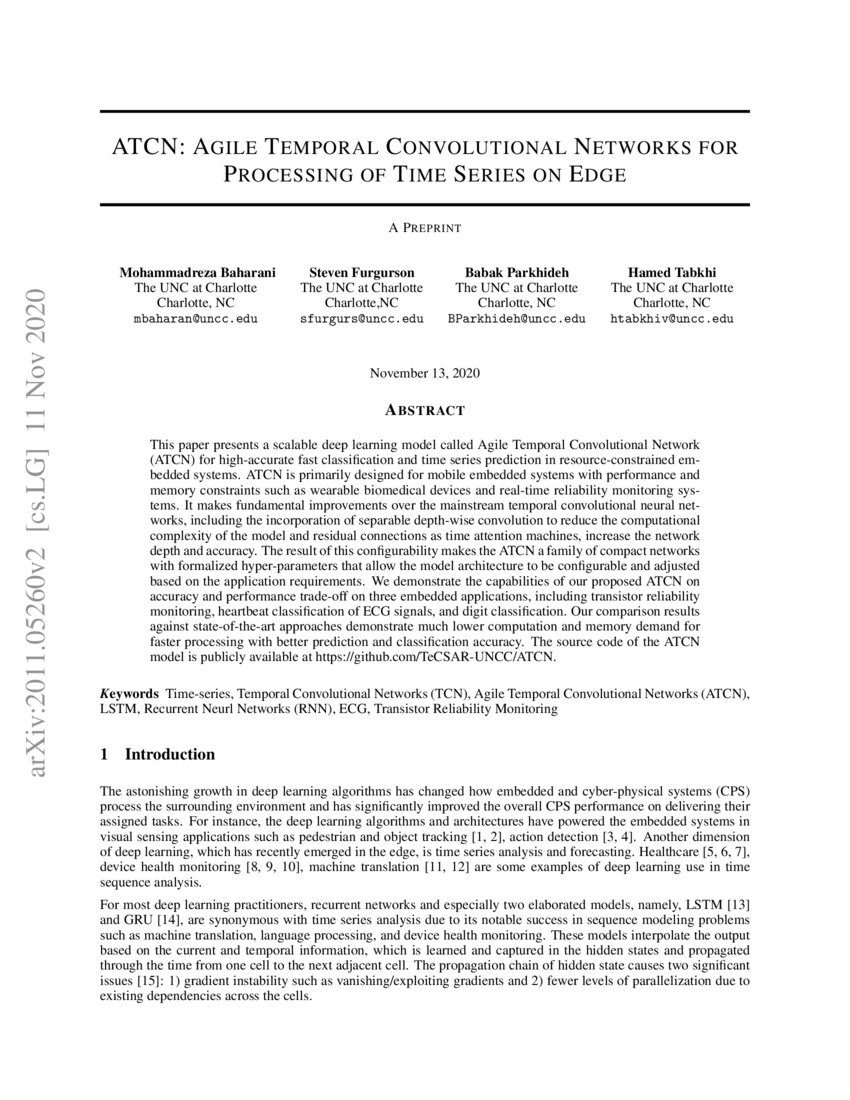 ATCN: Agile Temporal Convolutional Networks for Processing of Time ...