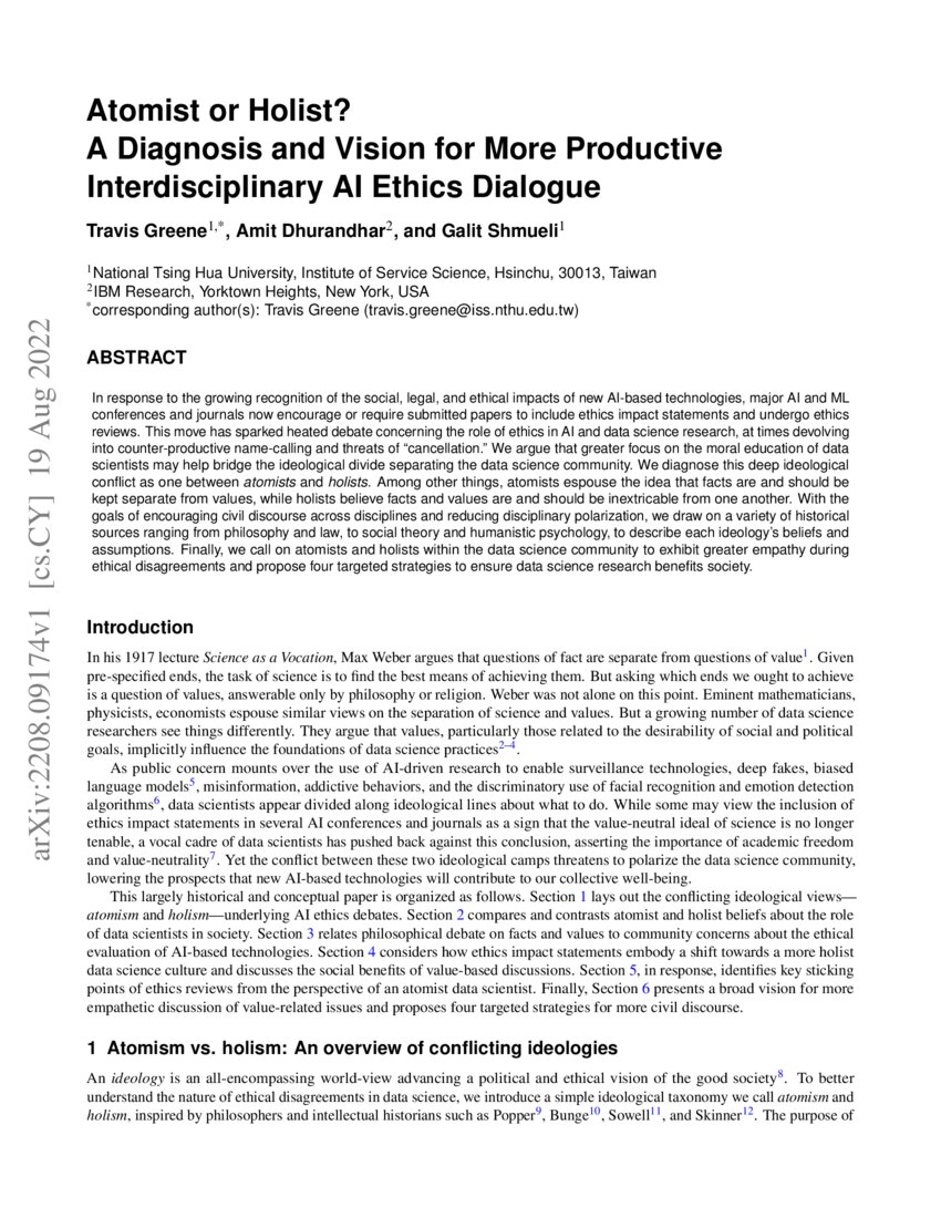 Atomist or Holist? A Diagnosis and Vision for More Productive ...