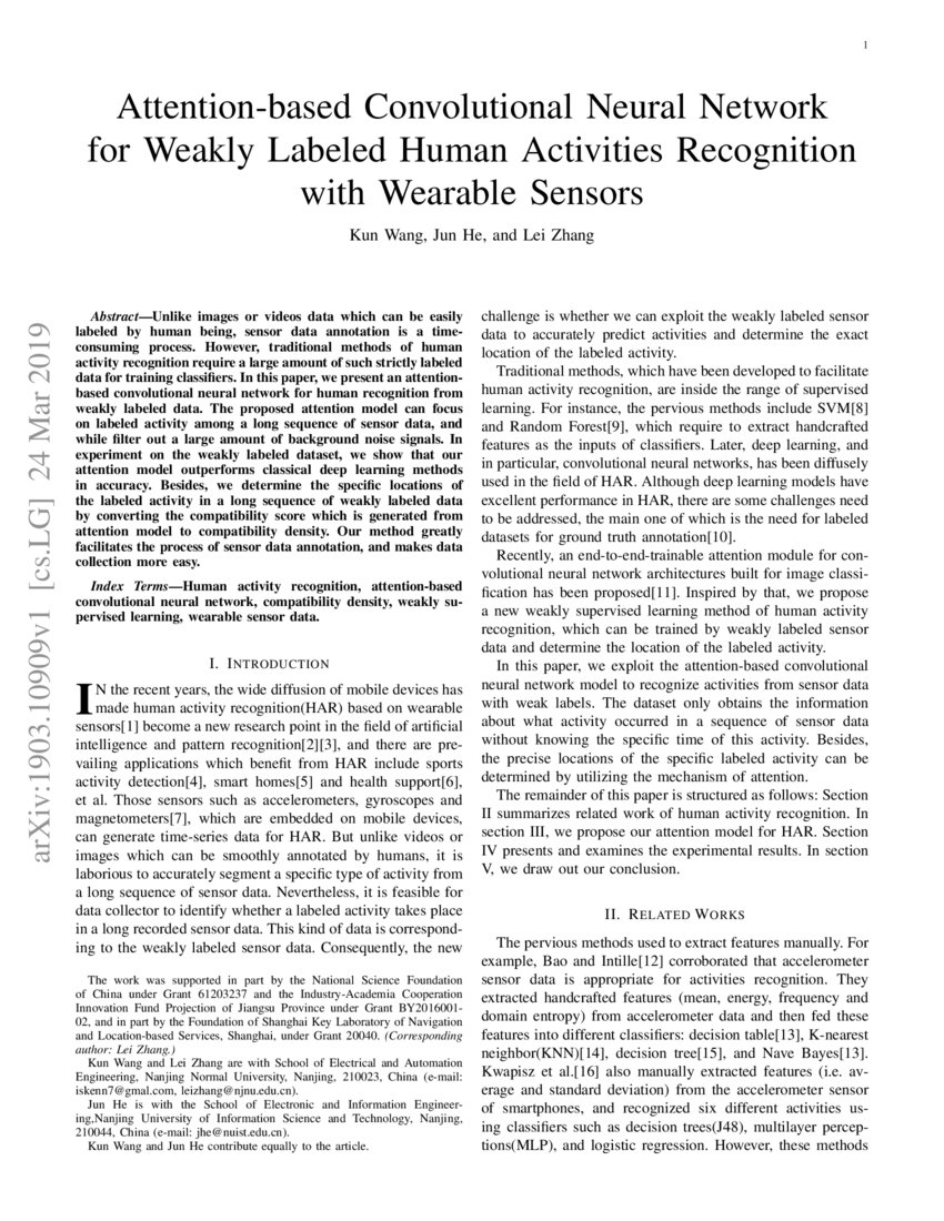 Attention-based Convolutional Neural Network for Weakly Labeled Human Activities Recognition ...