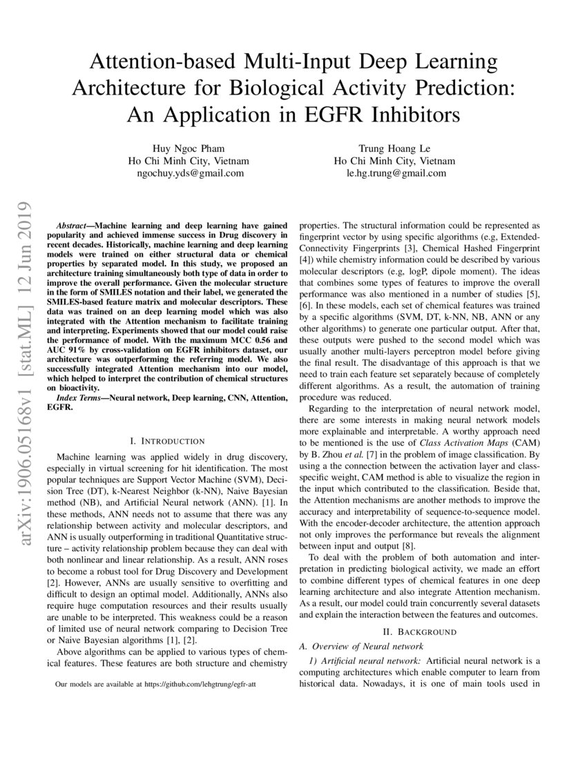 Attention Based Multi Input Deep Learning Architecture For Biological Activity Prediction An 
