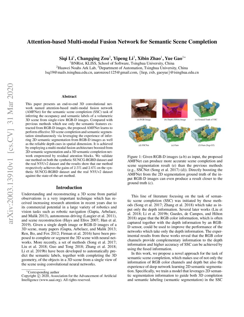 Attention Based Multi Modal Fusion Network For Semantic Scene