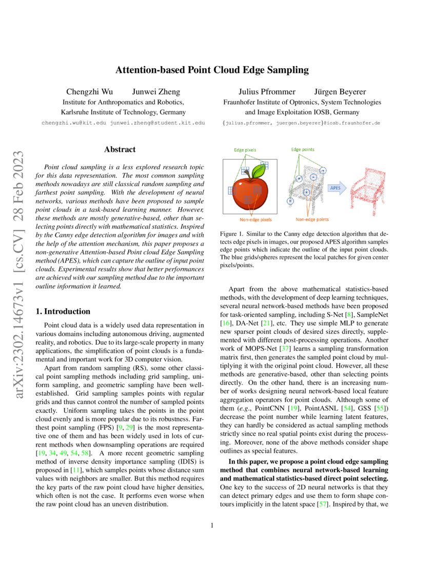 Attention-based Point Cloud Edge Sampling | DeepAI