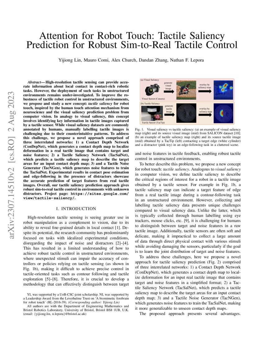 Attention For Robot Touch Tactile Saliency Prediction For Robust Sim To Real Tactile Control