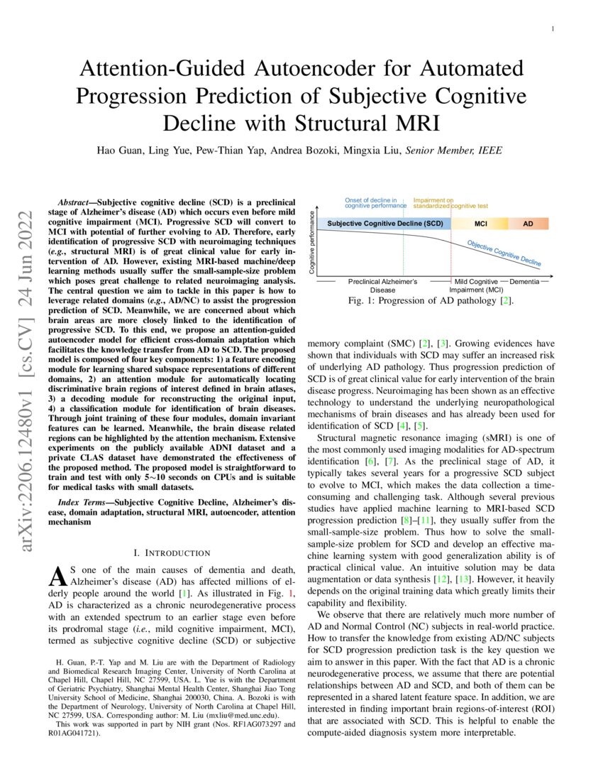 Attention-Guided Autoencoder for Automated Progression Prediction of Subjective Cognitive ...