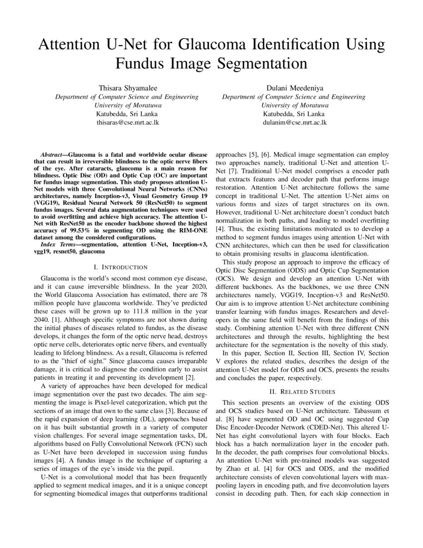 Attention U-Net for Glaucoma Identification Using Fundus Image ... Attention U-Net for Glaucoma Identification Using Fundus Image ...