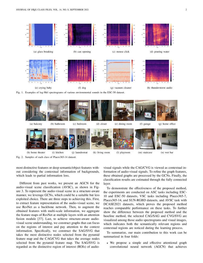 Attentional Graph Convolutional Network For Structure Aware Audio Visual Scene Classification