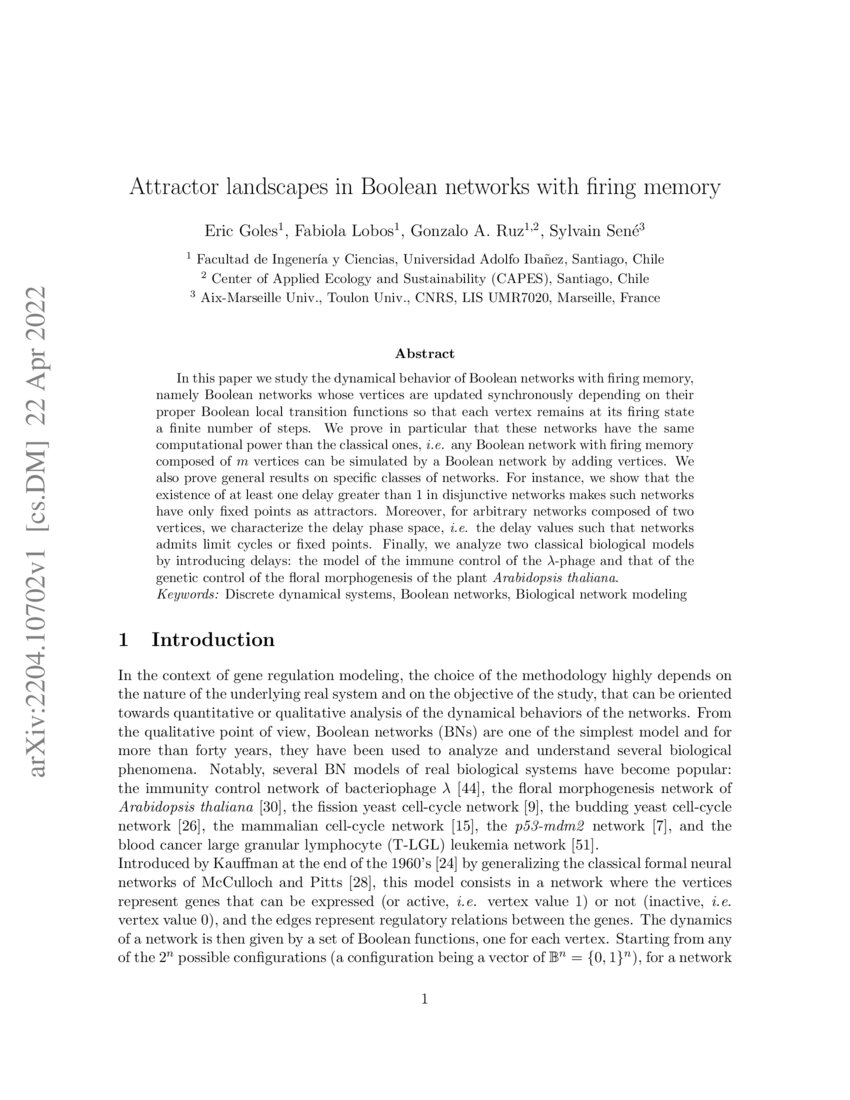 Attractor landscapes in Boolean networks with firing memory | DeepAI