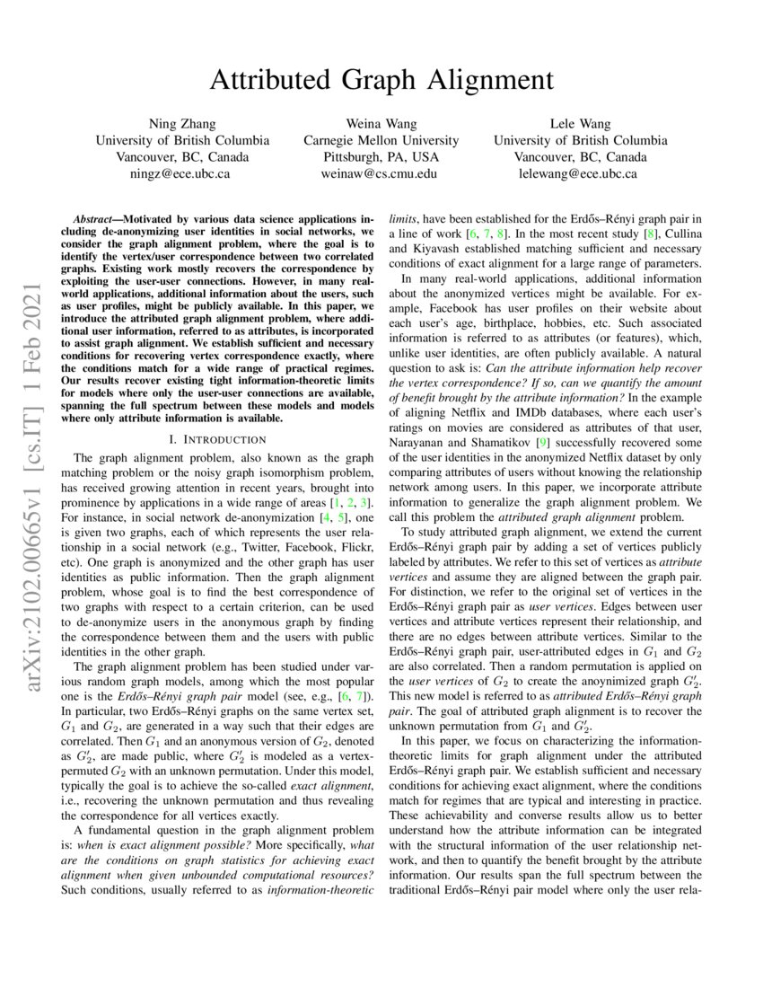 Attributed Graph Alignment | DeepAI