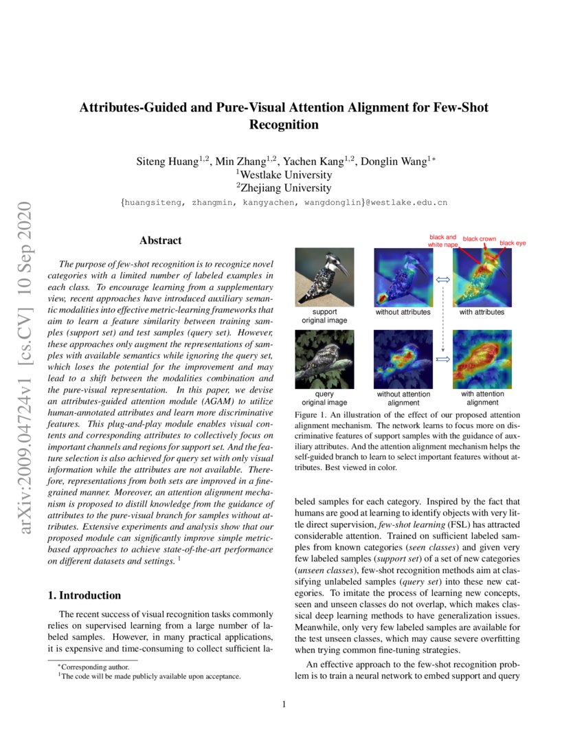 Attributes-Guided and Pure-Visual Attention Alignment for Few-Shot ...