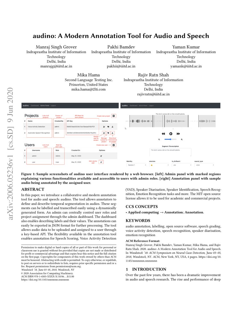 audino: A Modern Annotation Tool for Audio and Speech | DeepAI