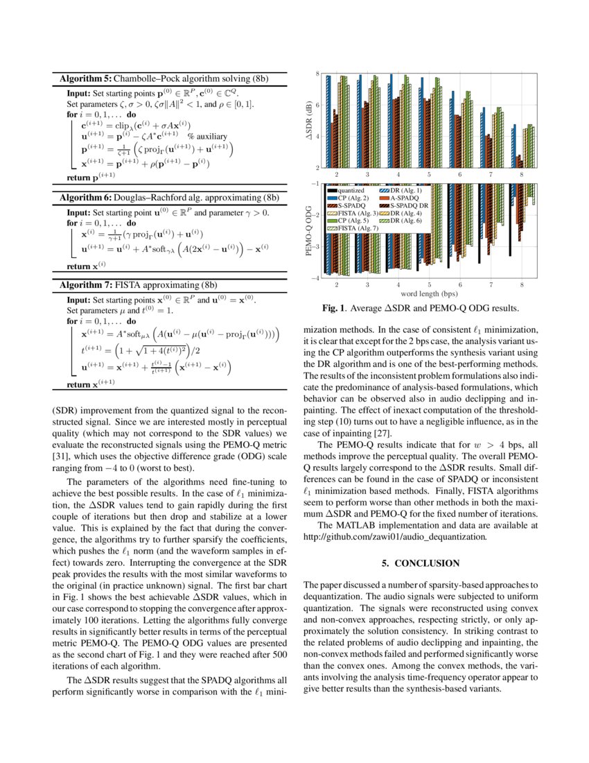 Audio Dequantization Using (Co)Sparse (Non)Convex Methods | DeepAI