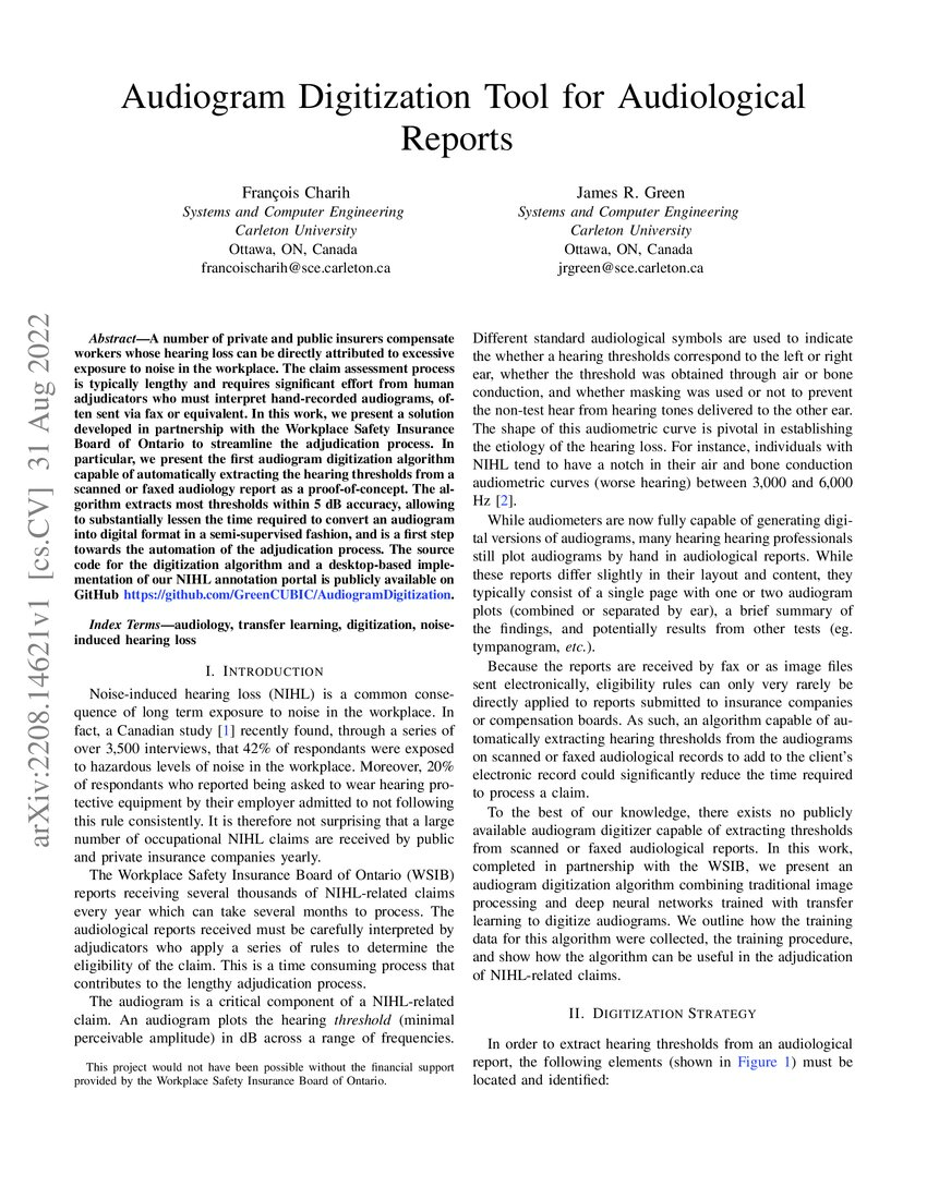 Audiogram Digitization Tool for Audiological Reports | DeepAI