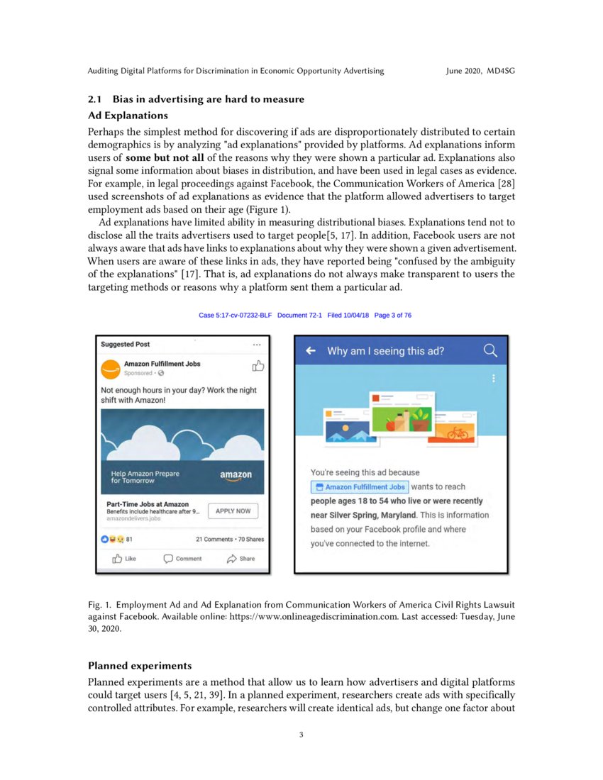 Auditing Digital Platforms for Discrimination in Economic Opportunity ...