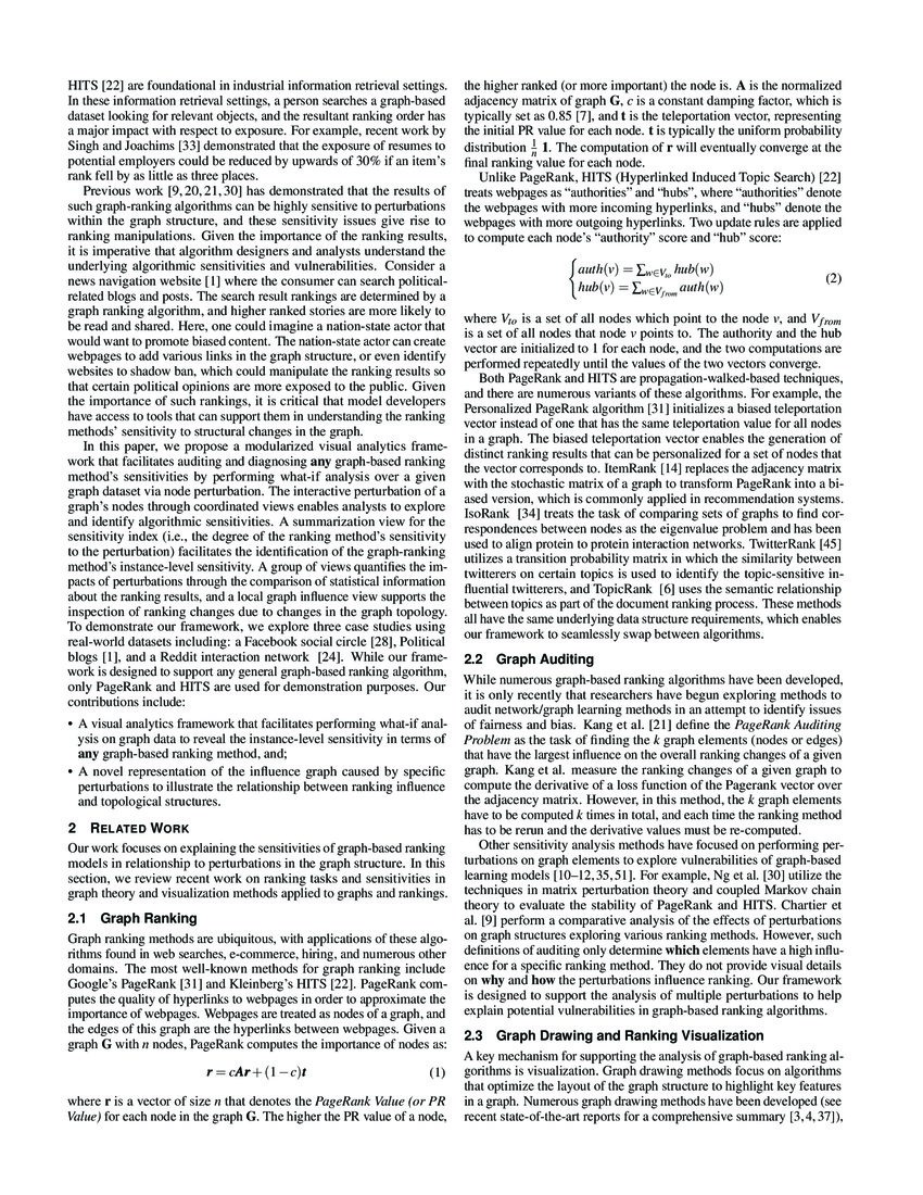 Auditing the Sensitivity of Graph-based Ranking with Visual Analytics ...