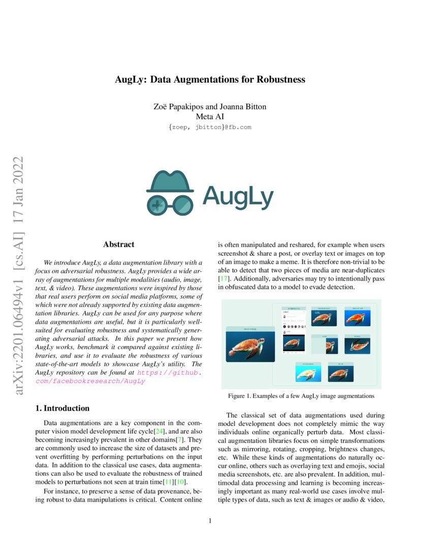 AugLy: Data Augmentations for Robustness | DeepAI