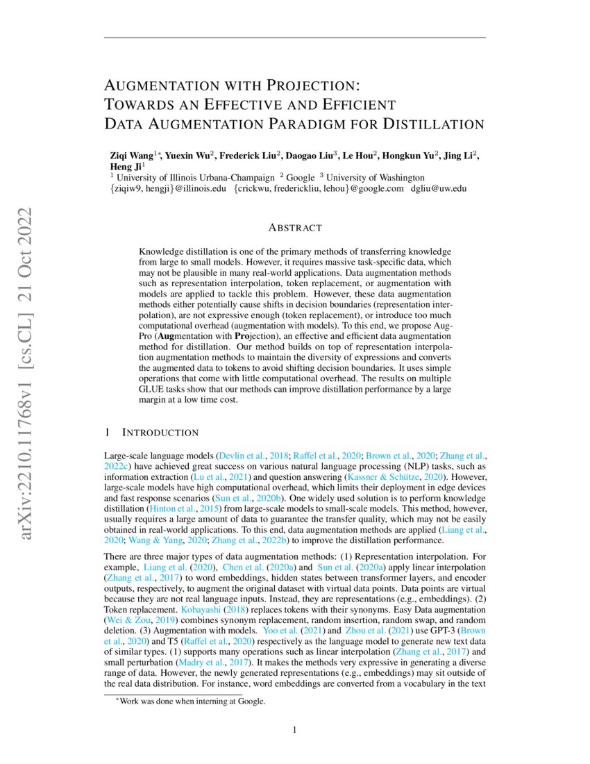 Augmentation With Projection Towards An Effective And Efficient Data