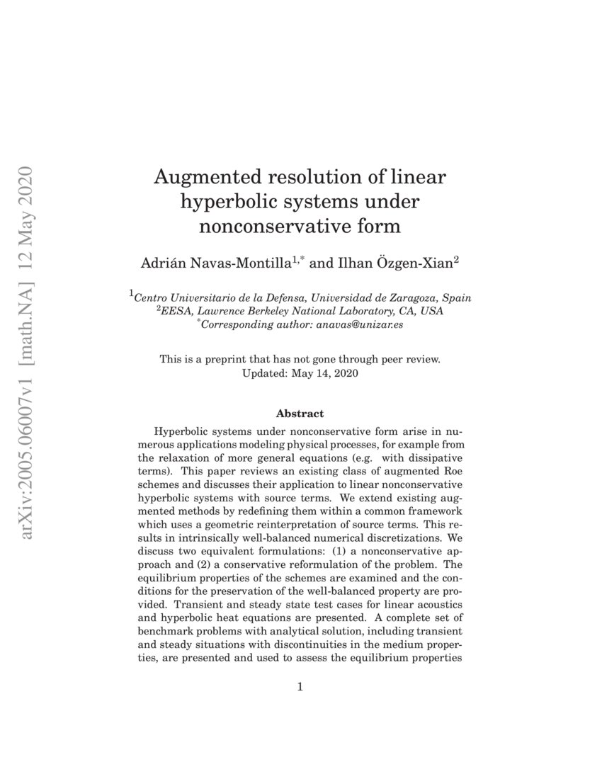 Augmented Resolution Of Linear Hyperbolic Systems Under Nonconservative Form Deepai