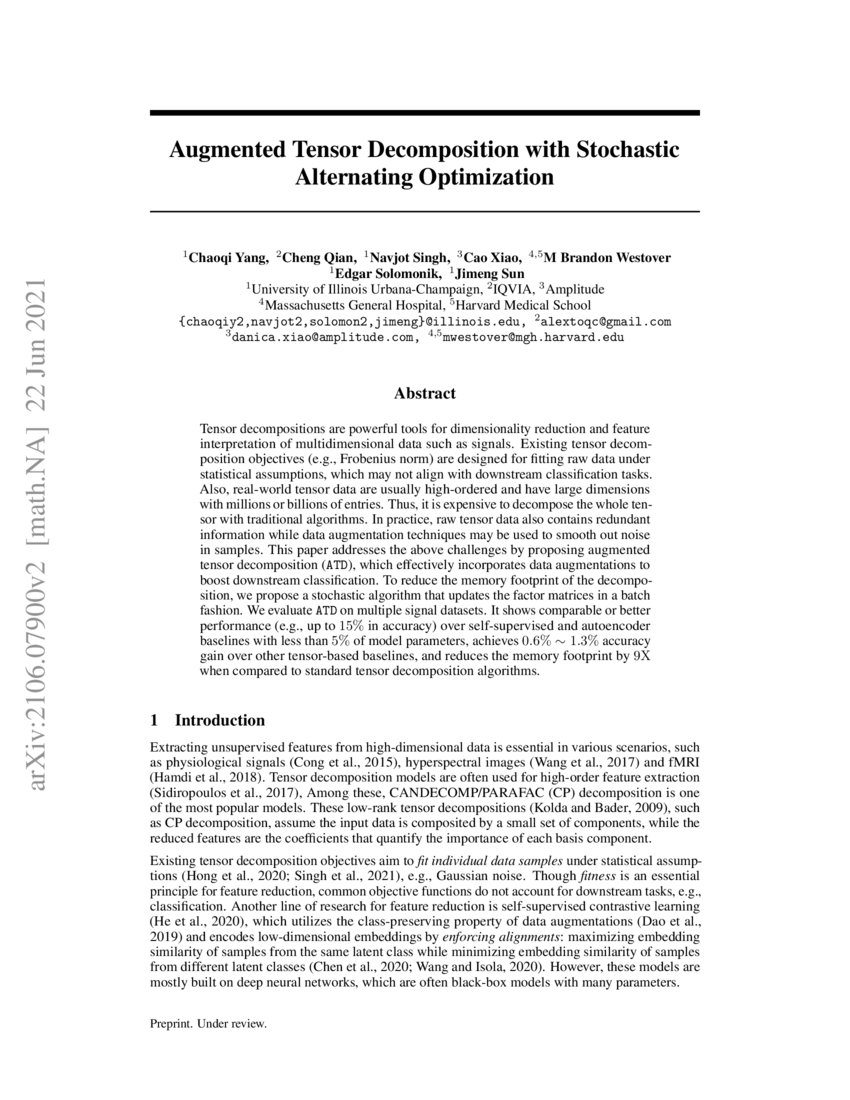 Augmented Tensor Decomposition With Stochastic Optimization Deepai 8802