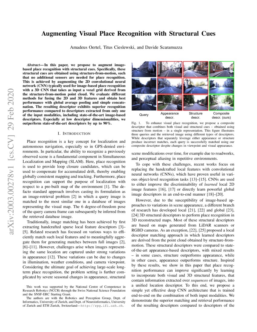 Augmenting Visual Place Recognition with Structural Cues | DeepAI