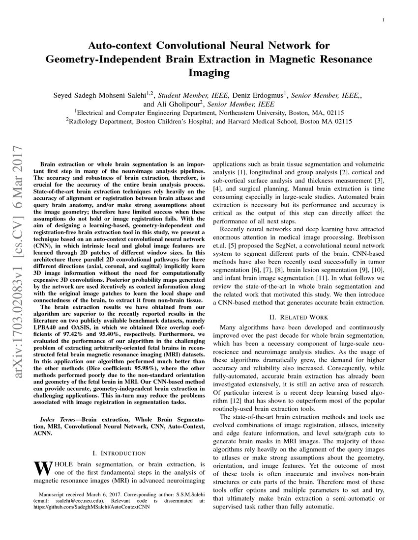 Auto Context Convolutional Neural Network Auto Net For Brain Extraction In Magnetic Resonance