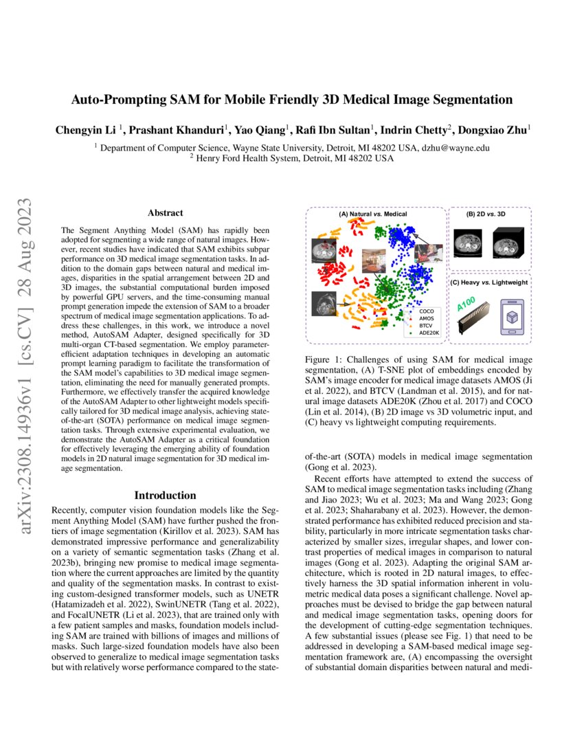 Auto-Prompting SAM for Mobile Friendly 3D Medical Image Segmentation ...