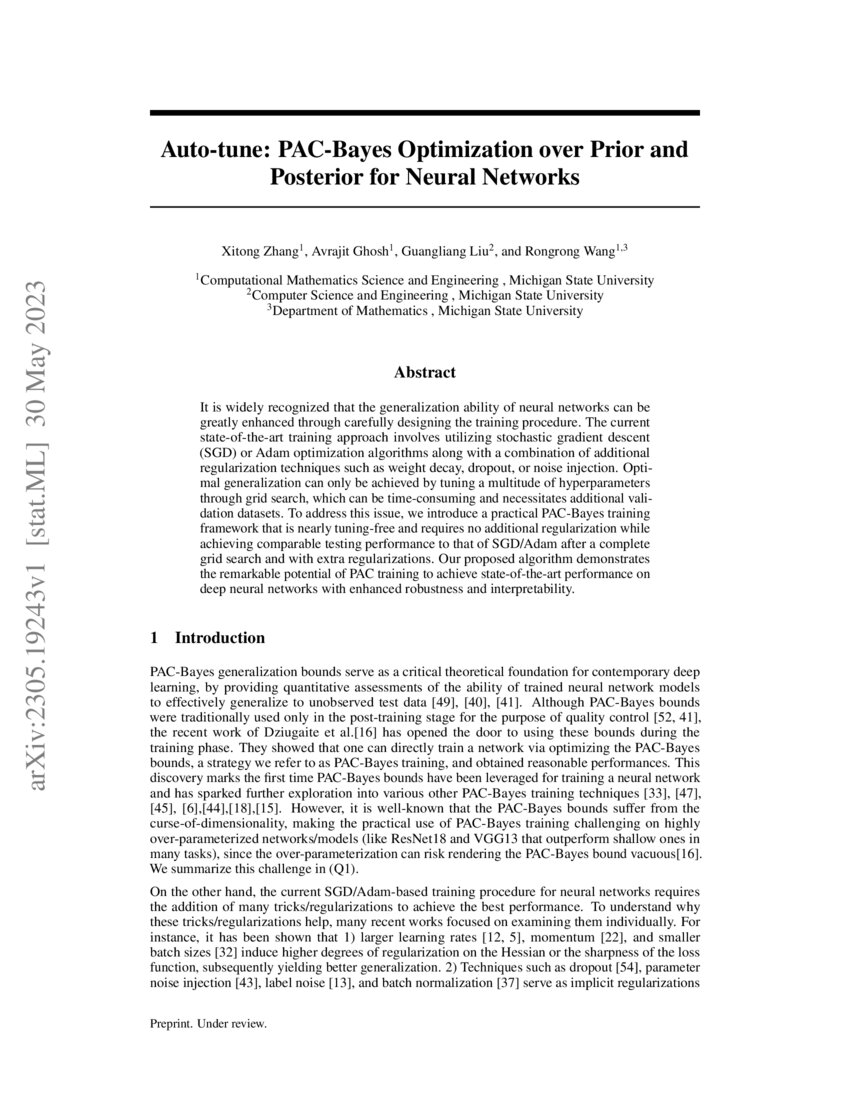 Auto-tune: PAC-Bayes Optimization over Prior and Posterior for Neural ...