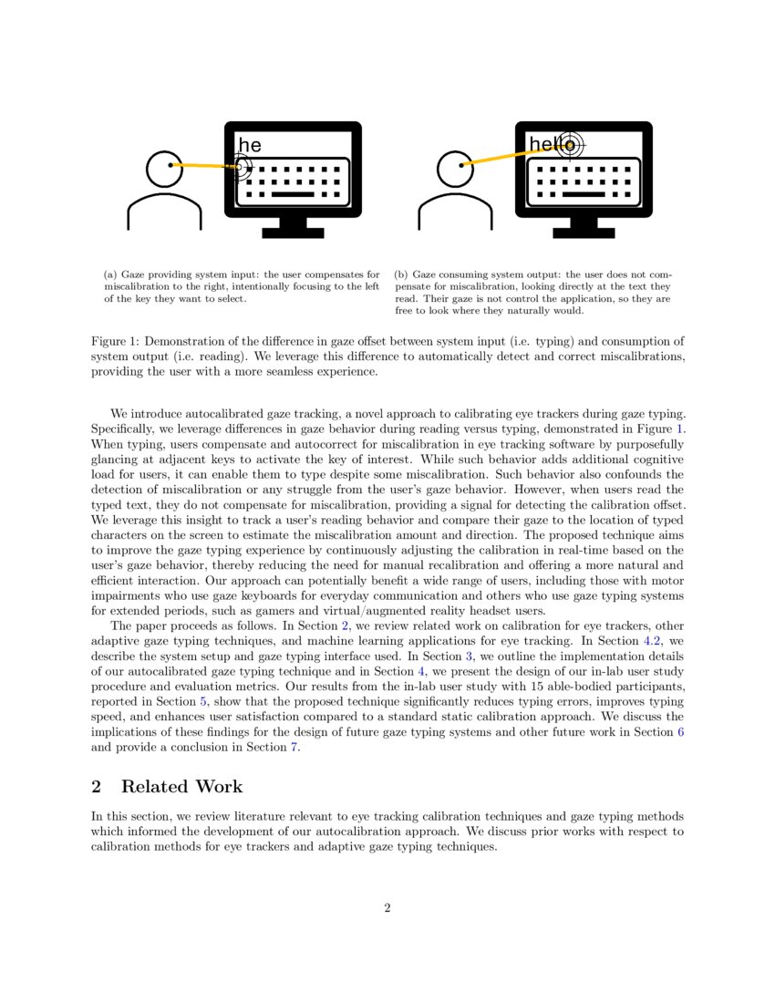 Autocalibrating Gaze Tracking: A Demonstration through Gaze Typing | DeepAI