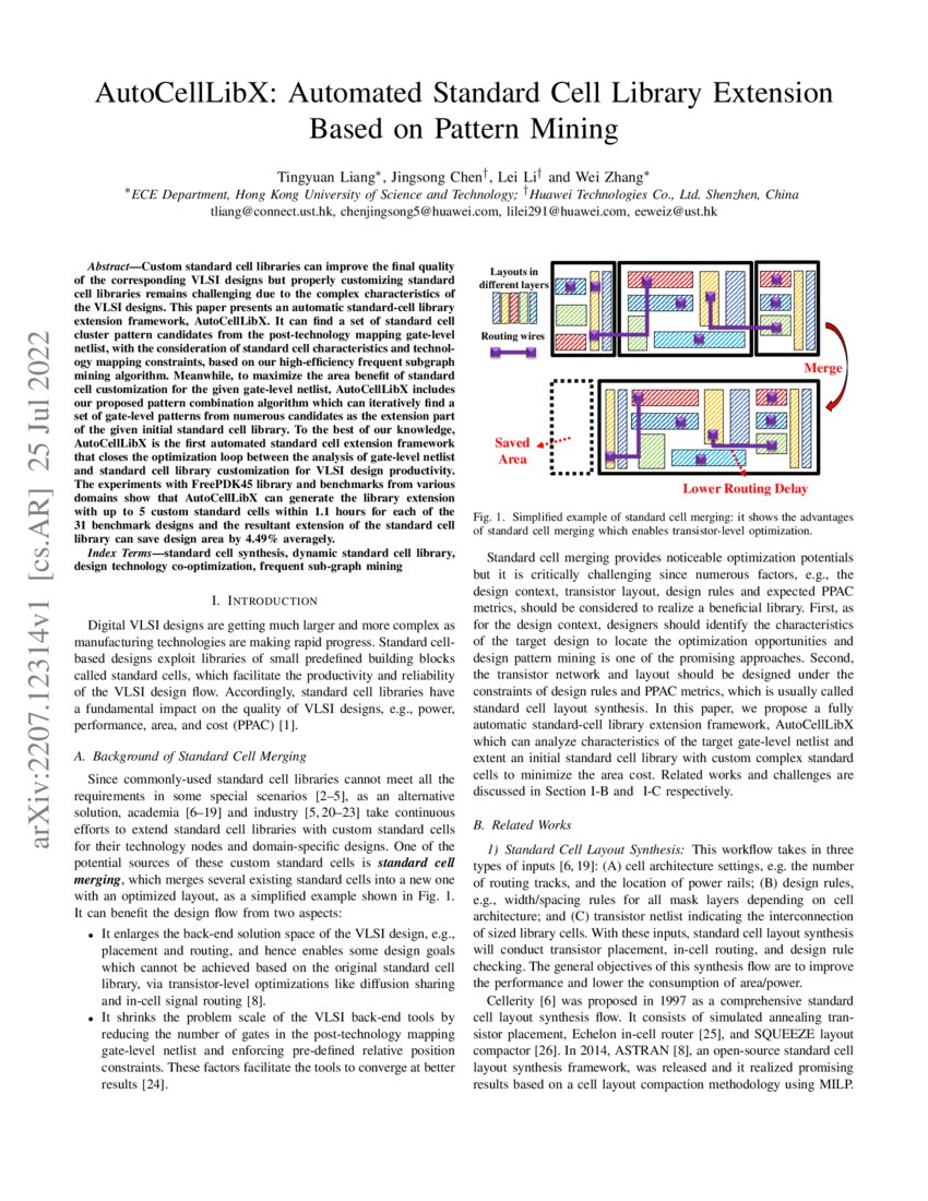 AutoCellLibX: Automated Standard Cell Library Extension Based on Pattern Mining | DeepAI