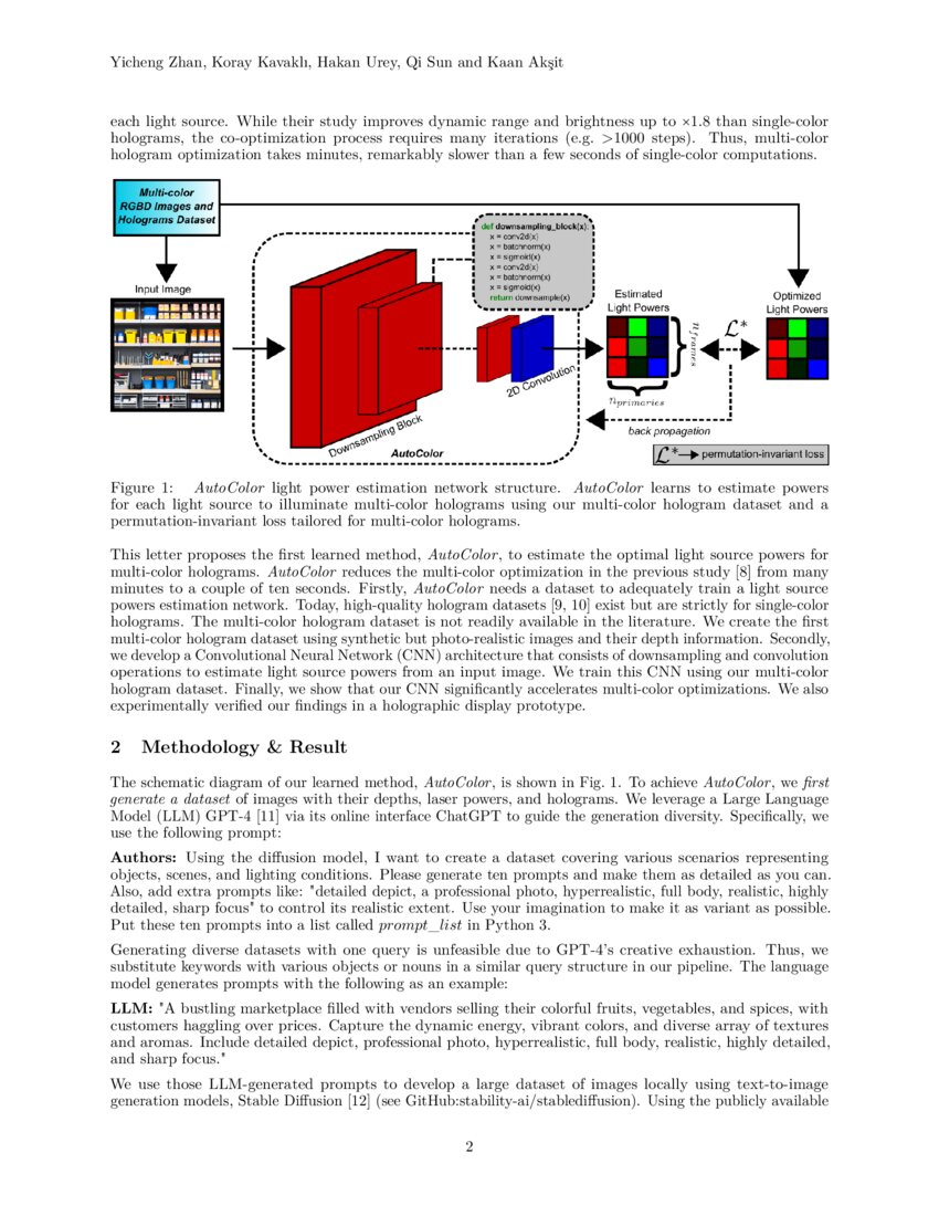 AutoColor: Learned Light Power Control for Multi-Color Holograms | DeepAI