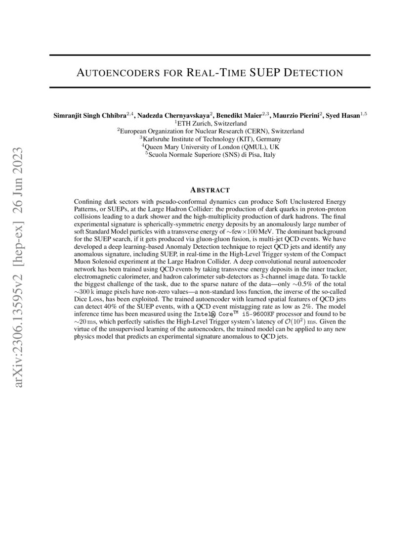 Autoencoders for Real-Time SUEP Detection | DeepAI