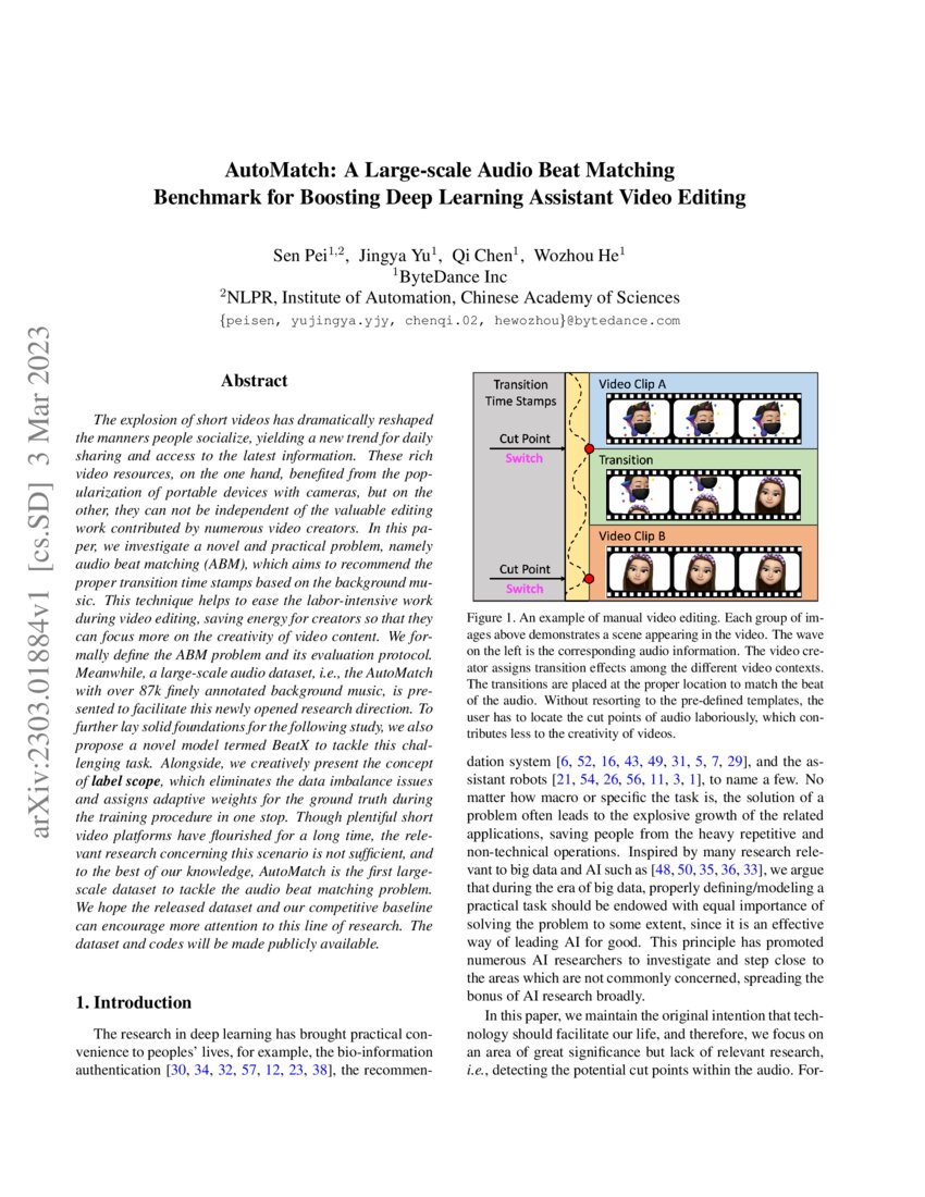 AutoMatch: A Large-scale Audio Beat Matching Benchmark for Boosting Deep Learning Assistant ...
