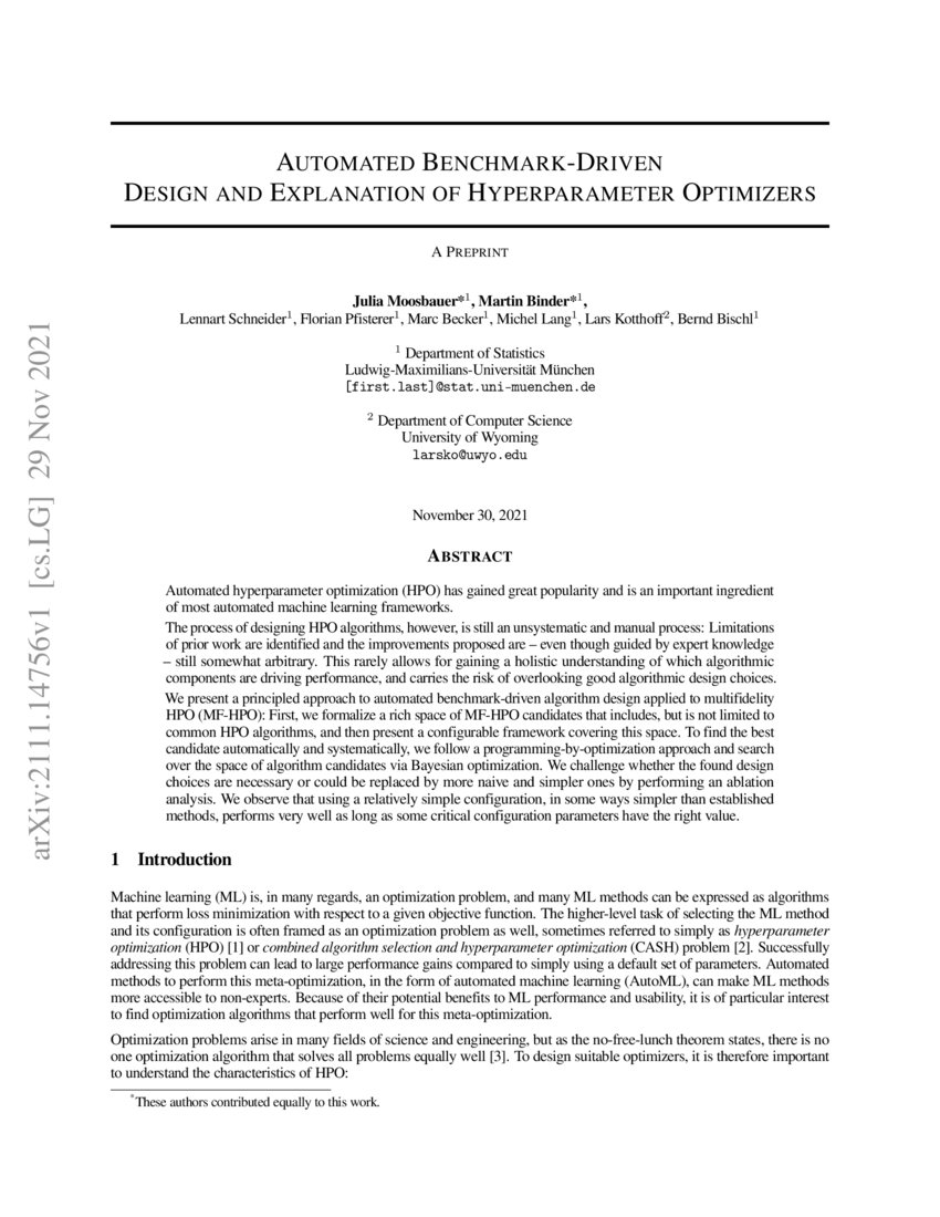 Automated Benchmark Driven Design And Explanation Of Hyperparameter Optimizers Deepai