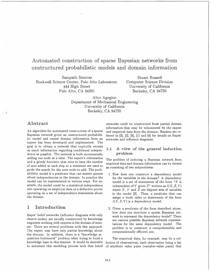 Automated Construction of Sparse Bayesian Networks from Unstructured Probabilistic Models and ...
