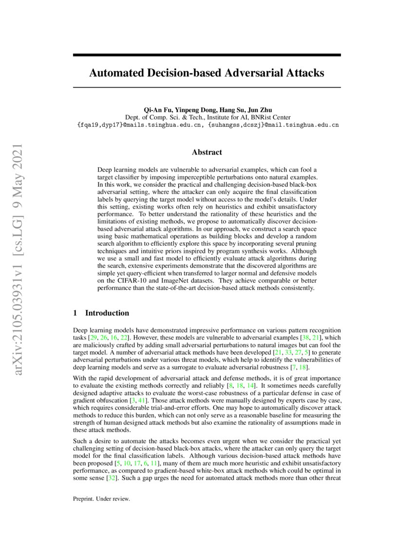 Automated Decision-based Adversarial Attacks | DeepAI