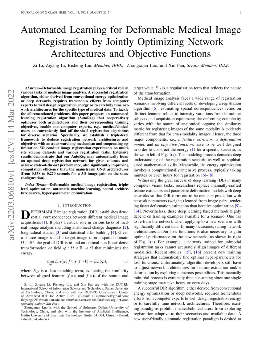 Automated Learning For Deformable Medical Image Registration By Jointly Optimizing Network