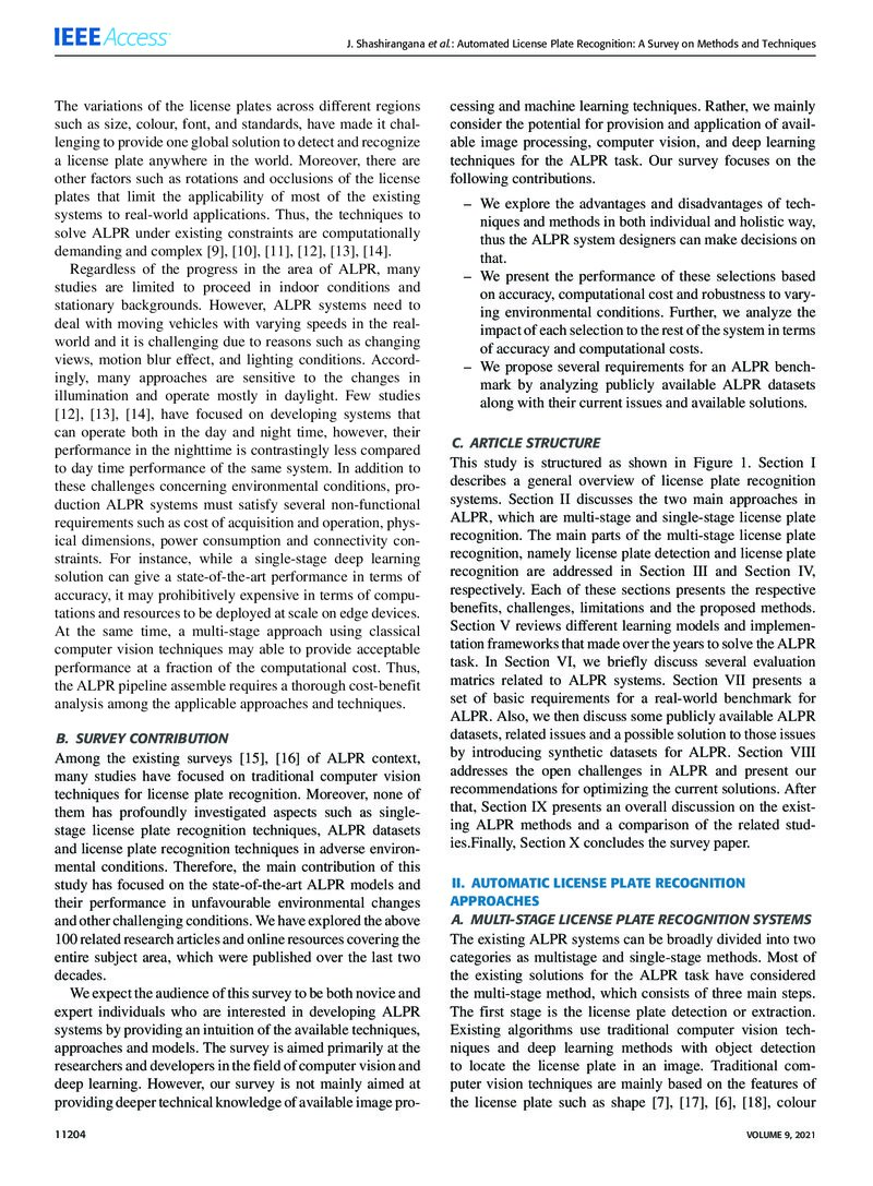 Automated License Plate Recognition A Survey On Methods And Techniques Deepai