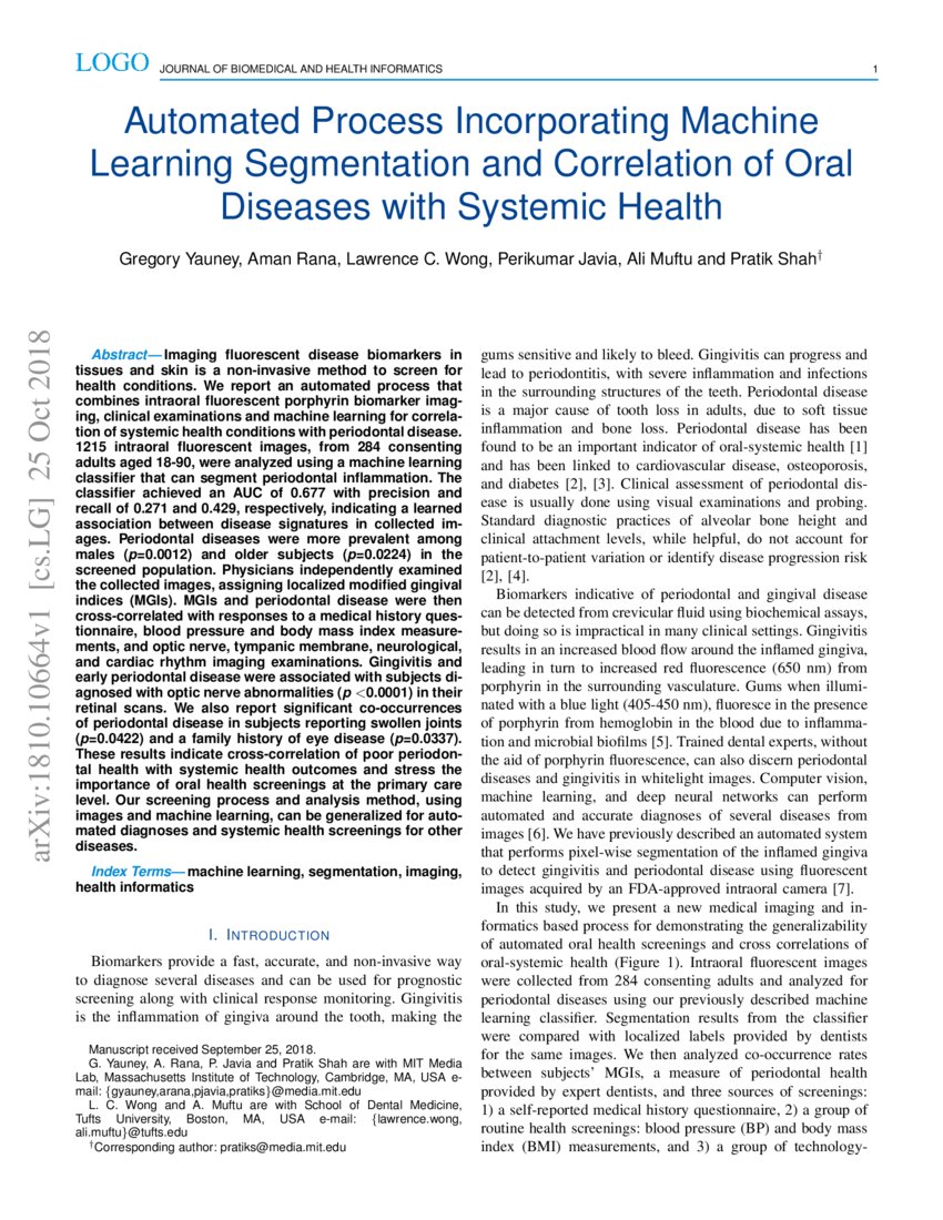 Automated Process Incorporating Machine Learning Segmentation And